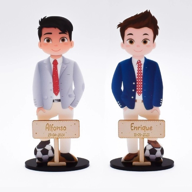 Cake Topper comunión de un niño con balón de fútbol